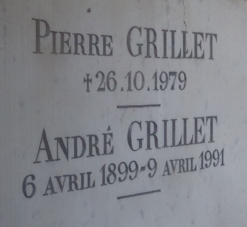Cimetière du Père Lachaise - APPL - GRILLET Henri Albert (1870-1899)