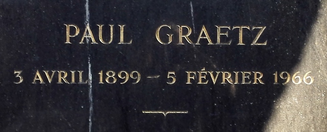 Cimetière du Père Lachaise - APPL - GRAETZ Paul (1899-1966)
