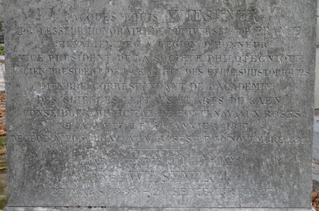 Cimetière du Père Lachaise - APPL - WIESENER Jacques Louis (1817-1898)