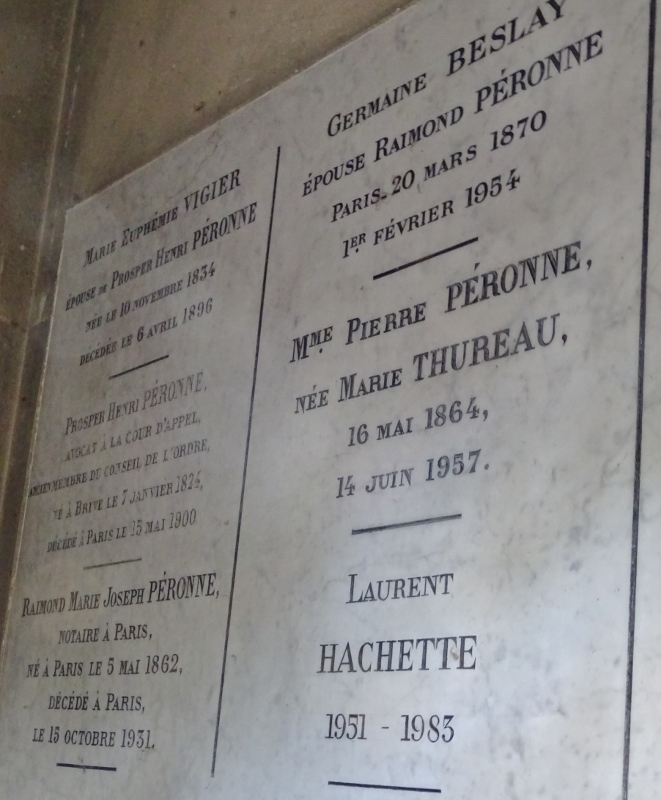 Cimetière du Père Lachaise - APPL - PERONNE Antoine (1914-1946)