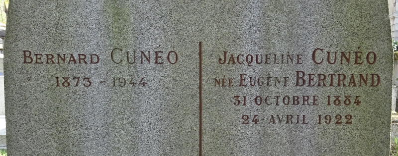 Cimetière du Père Lachaise - APPL - CUNEO Bernard (1873-1944)