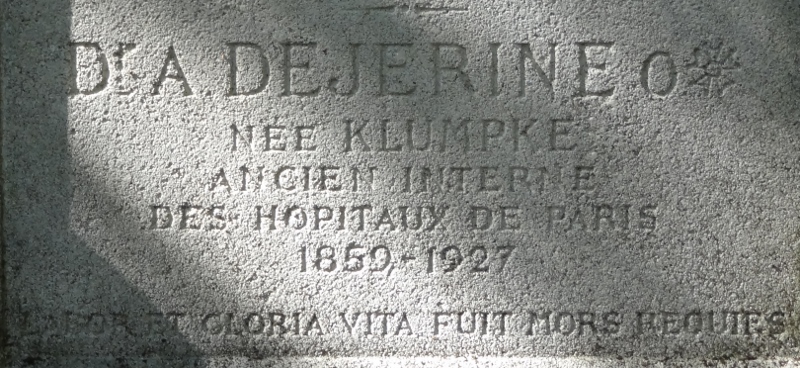 Cimetière du Père Lachaise - APPL - DEJERINE-KLUMPKE Augusta (1859-1927)