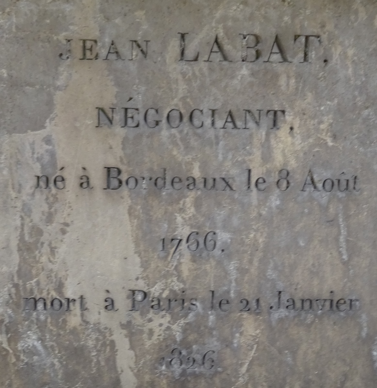 Cimetière du Père Lachaise - APPL - LABAT Jean (1766-1826)