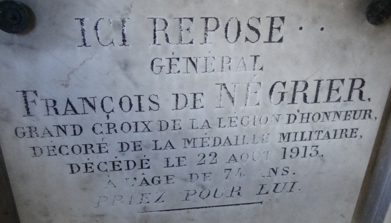Cimetière du Père Lachaise - APPL - NEGRIER François Oscar de (1839-1913)