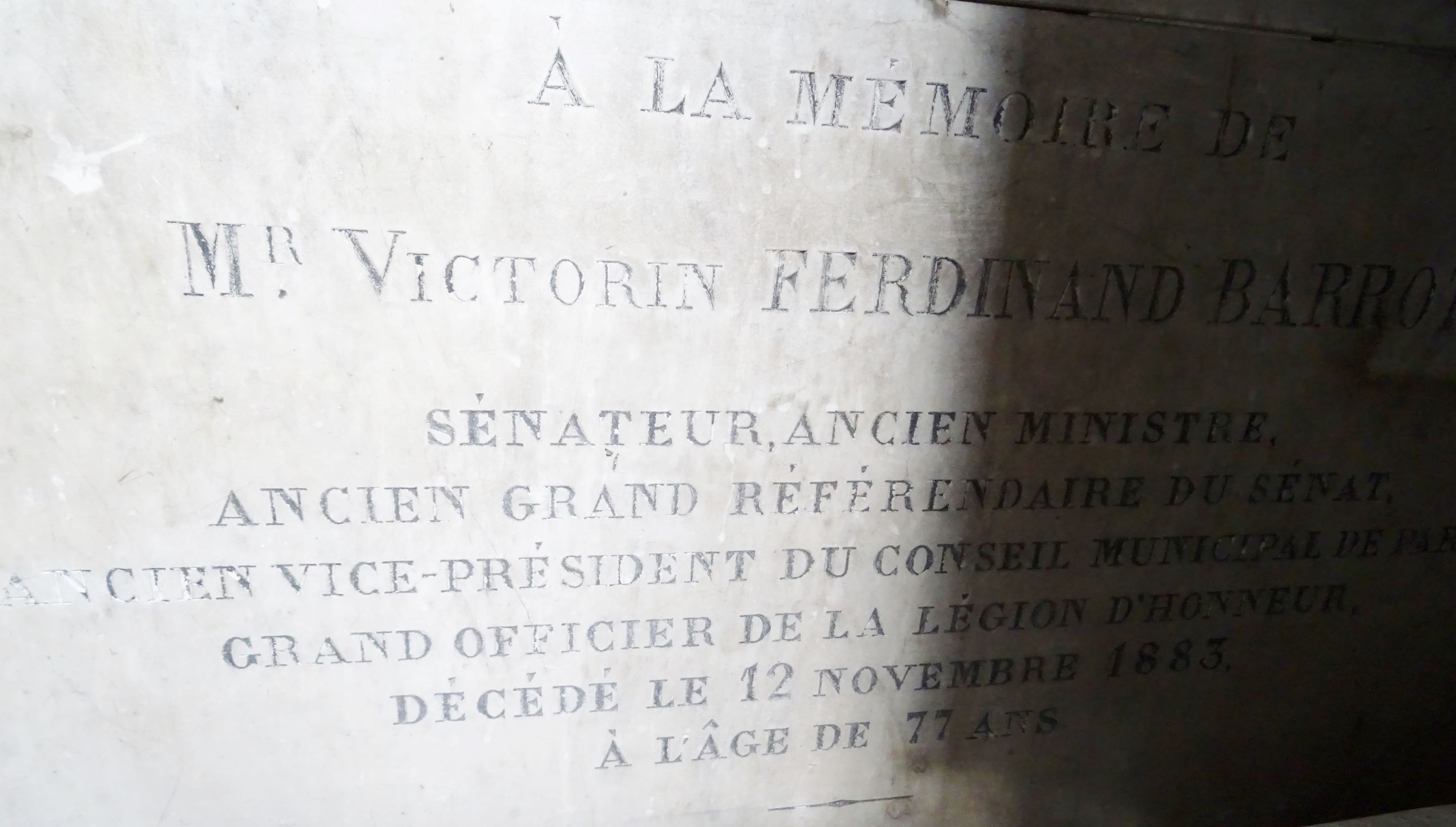 Cimetière du Père Lachaise - APPL - BARROT Ferdinand Victorin (1806-1883)