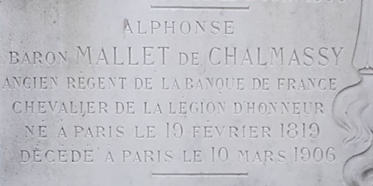 Cimetière du Père Lachaise - APPL - MALLET de CHALMASSY Adolphe Jacques ...