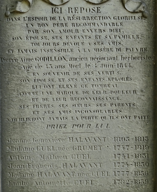 Cimetière du Père Lachaise - APPL - GODILLON Pierre Aimé (1801-1844)