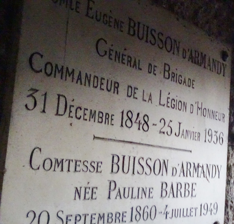 Cimetière du Père Lachaise - APPL - BUISSON D'ARMANDY Eugène, comte ...