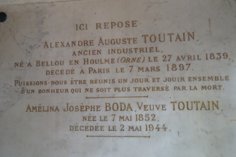 Cimetière du Père Lachaise - APPL - TOUTAIN Alexandre Auguste (1839-1897)