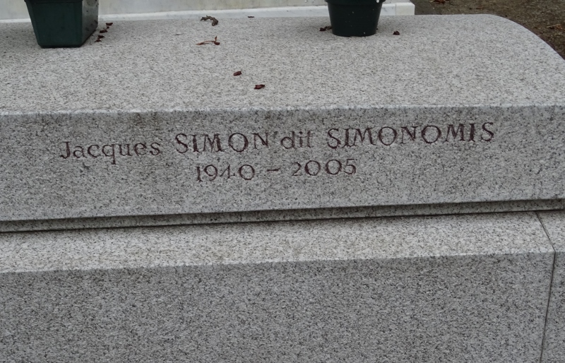 Cimetière du Père Lachaise - APPL - SIMONOMIS, Jacques SIMON, dit (1940 ...