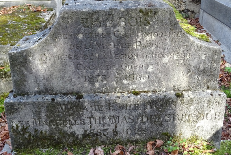 Cimetière du Père Lachaise - APPL - BOIS Emile (1875-1960) Cimetière du Père Lachaise - APPL - BOIS Emile (1875-1960)