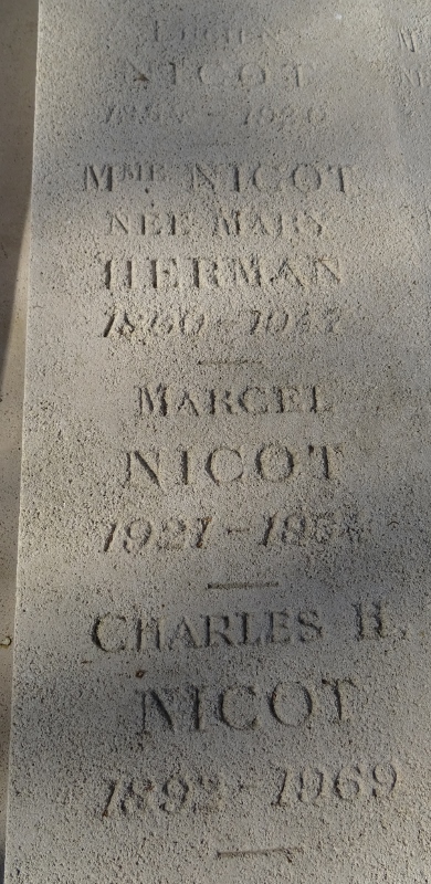 Cimetière du Père Lachaise - APPL - NICOT Claude (1925-2003)