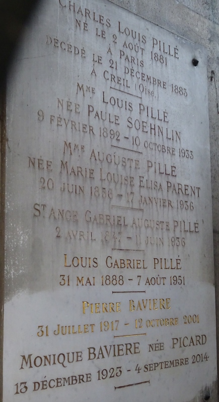 Cimetière du Père Lachaise - APPL - PILLE Saint Ange Gabriel Auguste ...