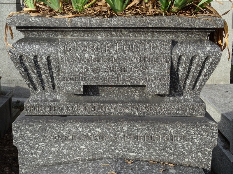 Cimetière du Père Lachaise - APPL - FOOTTIT, George TUDOR HALL, dit ...