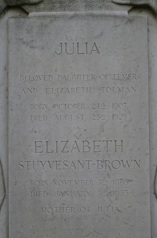 Cimetière du Père Lachaise - APPL - TOLMAN Julia (1907-1929)