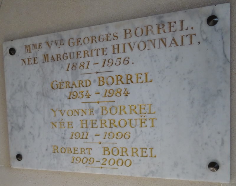 Cimetière du Père Lachaise - APPL - BORREL Robert (1884-1914)