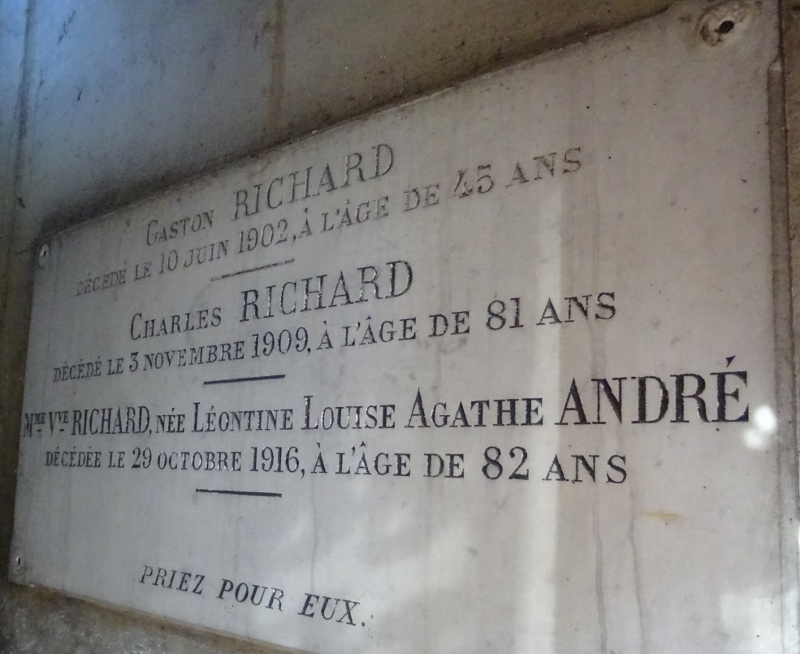 Cimetière du Père Lachaise - APPL - RICHARD Gaston (1867-1902)