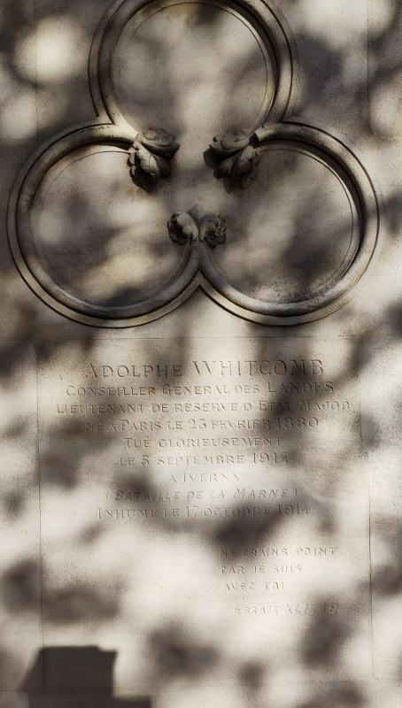 Cimetière du Père Lachaise - APPL - WITHCOMB Adolphus Carter (1827-1888)