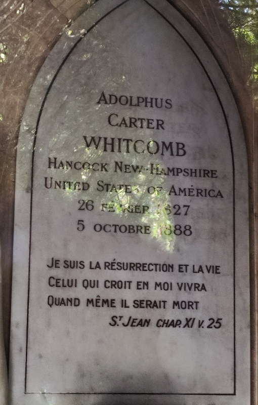 Cimetière du Père Lachaise - APPL - WITHCOMB Adolphus Carter (1827-1888)