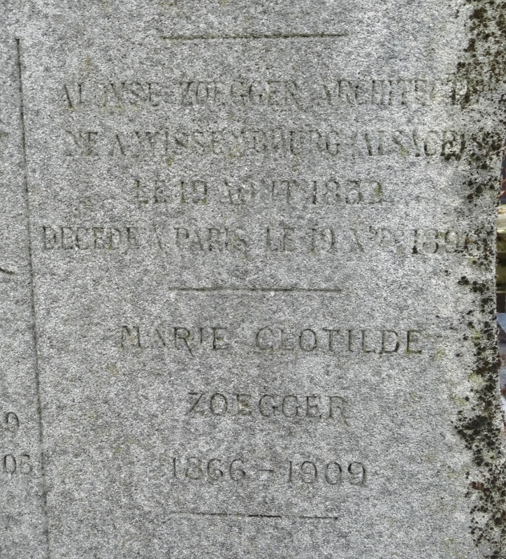 Cimetière du Père Lachaise - APPL - ZOEGGER Aloyse (1832-1896)