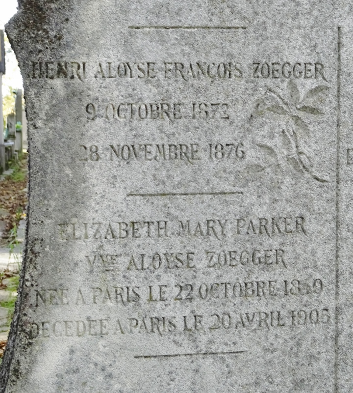Cimetière du Père Lachaise - APPL - ZOEGGER Aloyse (1832-1896)