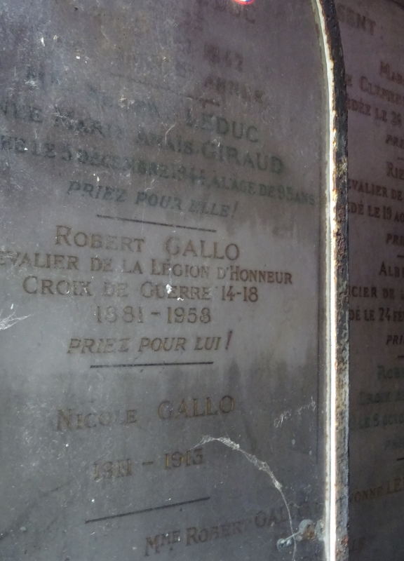 Cimetière du Père Lachaise - APPL - GALLO Robert (1881-1958)