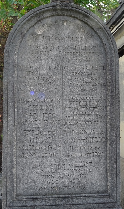Cimetière du Père Lachaise - APPL - GILLOT Charles (1843-1924)