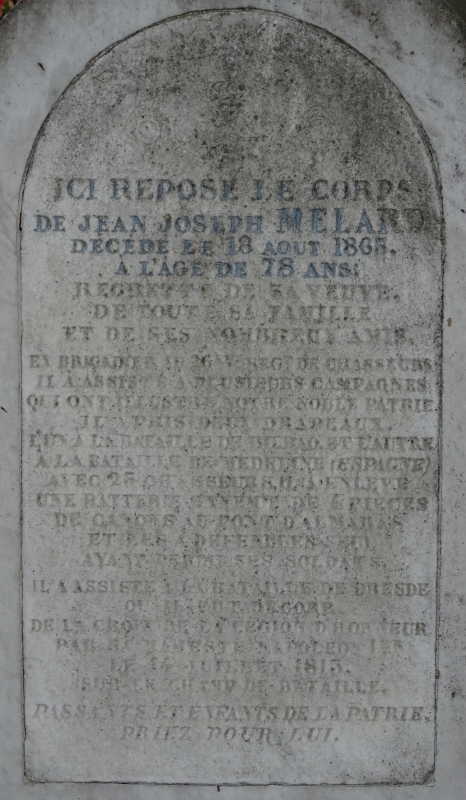 Cimetière du Père Lachaise - APPL - MELARD Jean Joseph (1786-1865)