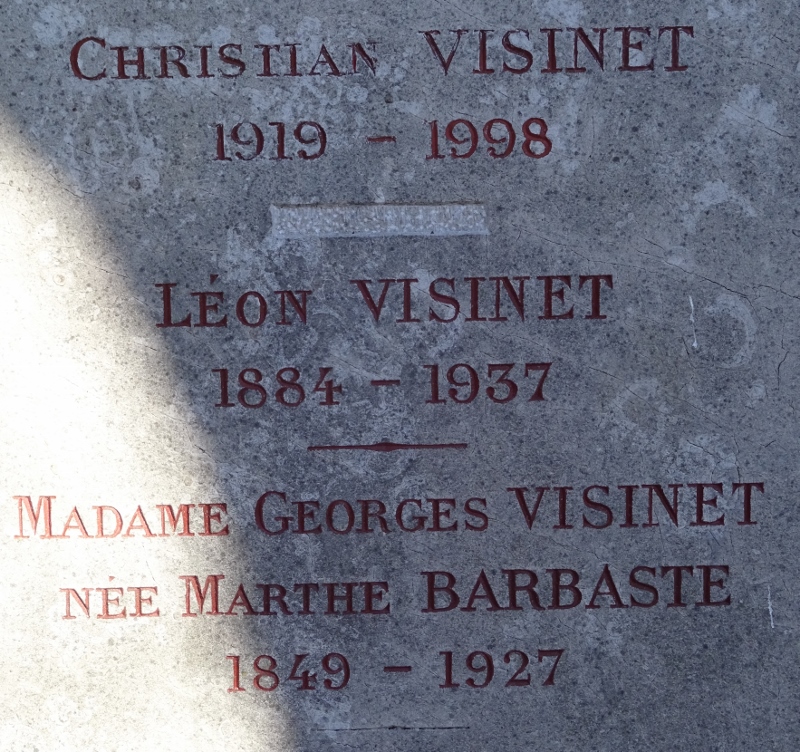 Cimetière du Père Lachaise - APPL - VISINET Georges (1845-1914)