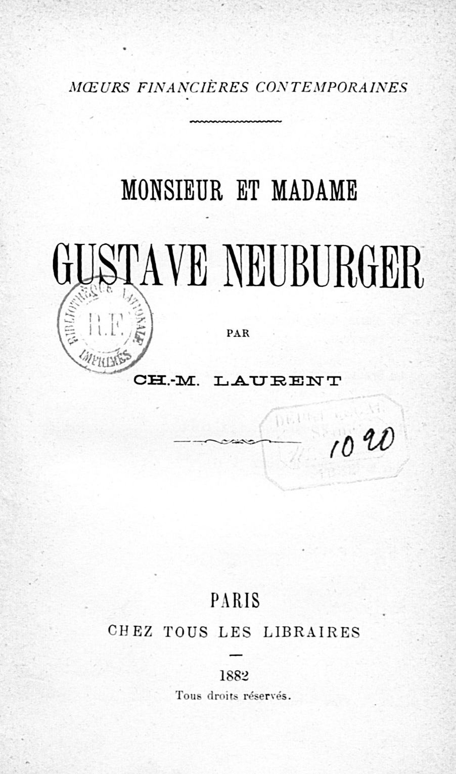 Cimetière du Père Lachaise - APPL - NEUBURGER Gustave (1842-1907)