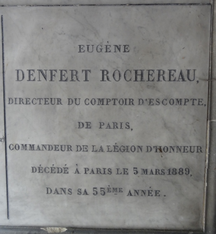 Cimetière du Père Lachaise - APPL - DENFERT-ROCHEREAU Eugène (1835-1889)