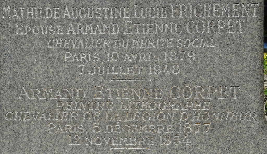 Cimetière du Père Lachaise - APPL - CORPET Armand Etienne (1877-1954)