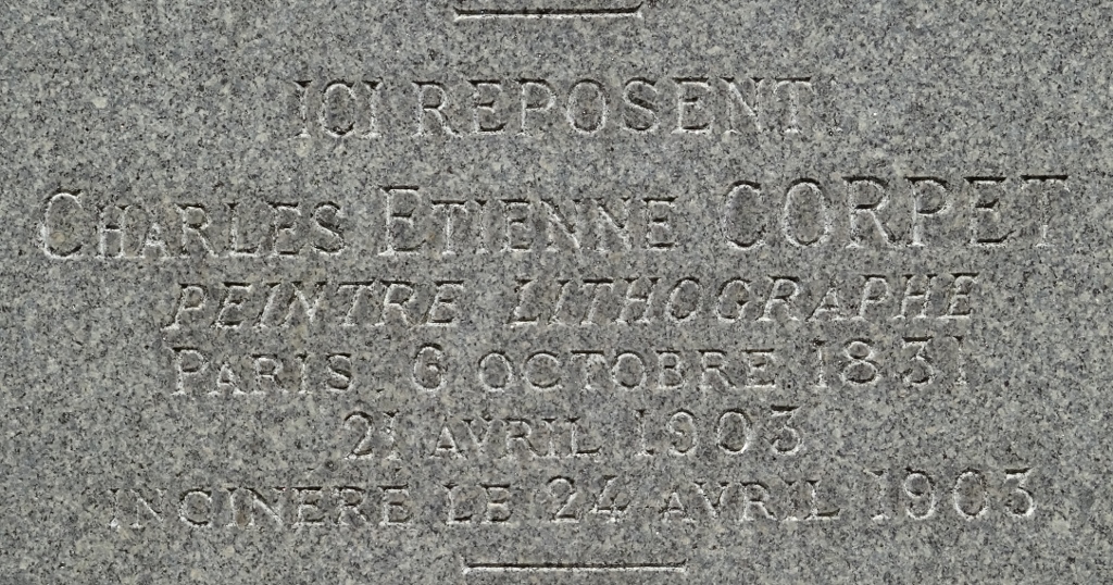 Cimetière du Père Lachaise - APPL - CORPET Charles Etienne (1831-1903)