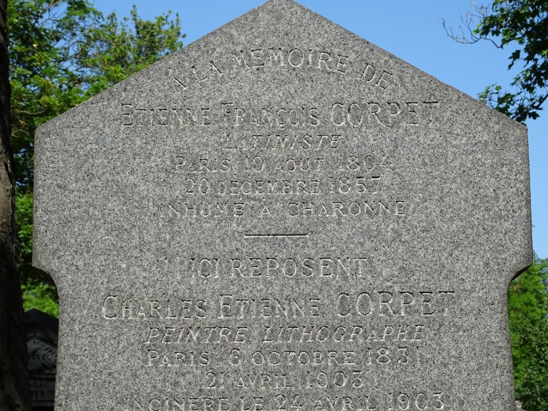 Cimetière du Père Lachaise - APPL - CORPET Charles Etienne (1831-1903)