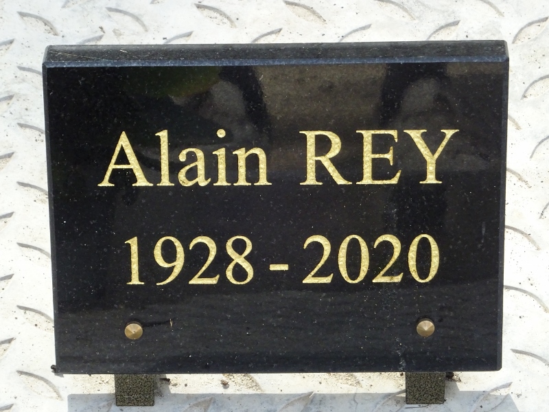 Cimetière du Père Lachaise - APPL - REY Alain (1928-2020)