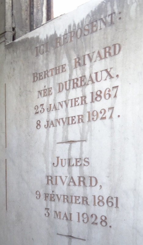 Cimetière du Père Lachaise - APPL - RIVARD Pierre (1826-1886)