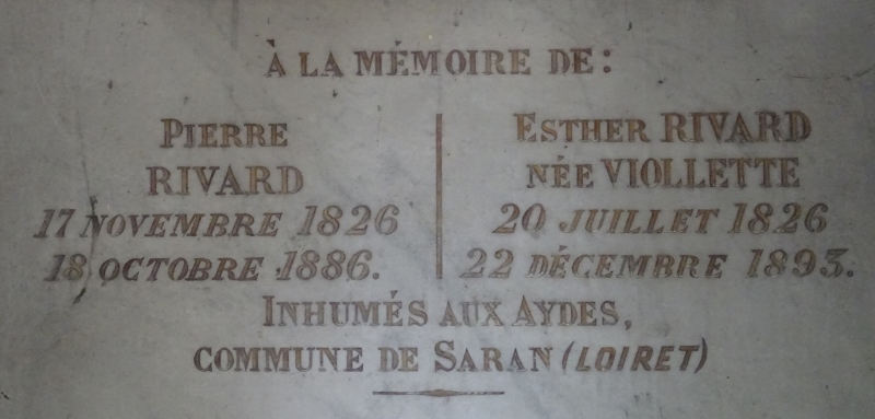 Cimetière du Père Lachaise - APPL - RIVARD Pierre (1826-1886)