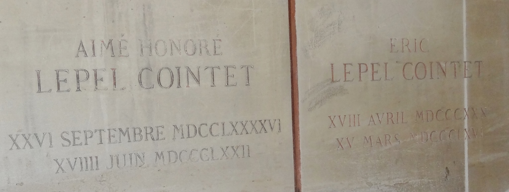 Cimetière du Père Lachaise - APPL - LEPEL COINTET Eric (1830-1866)