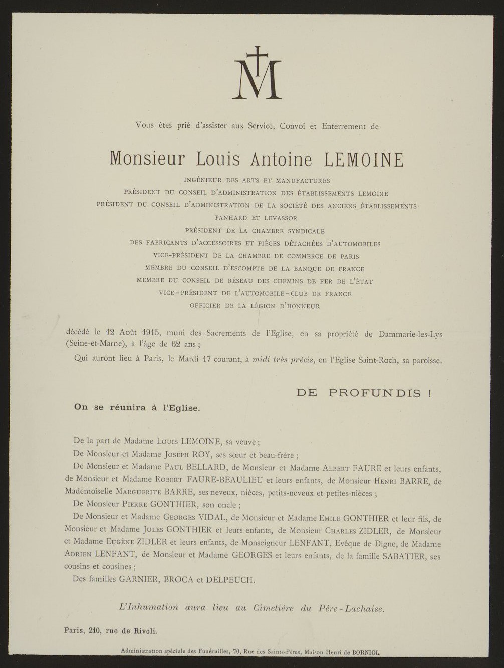 Cimetière du Père Lachaise - APPL - LEMOINE Louis (1853-1915)