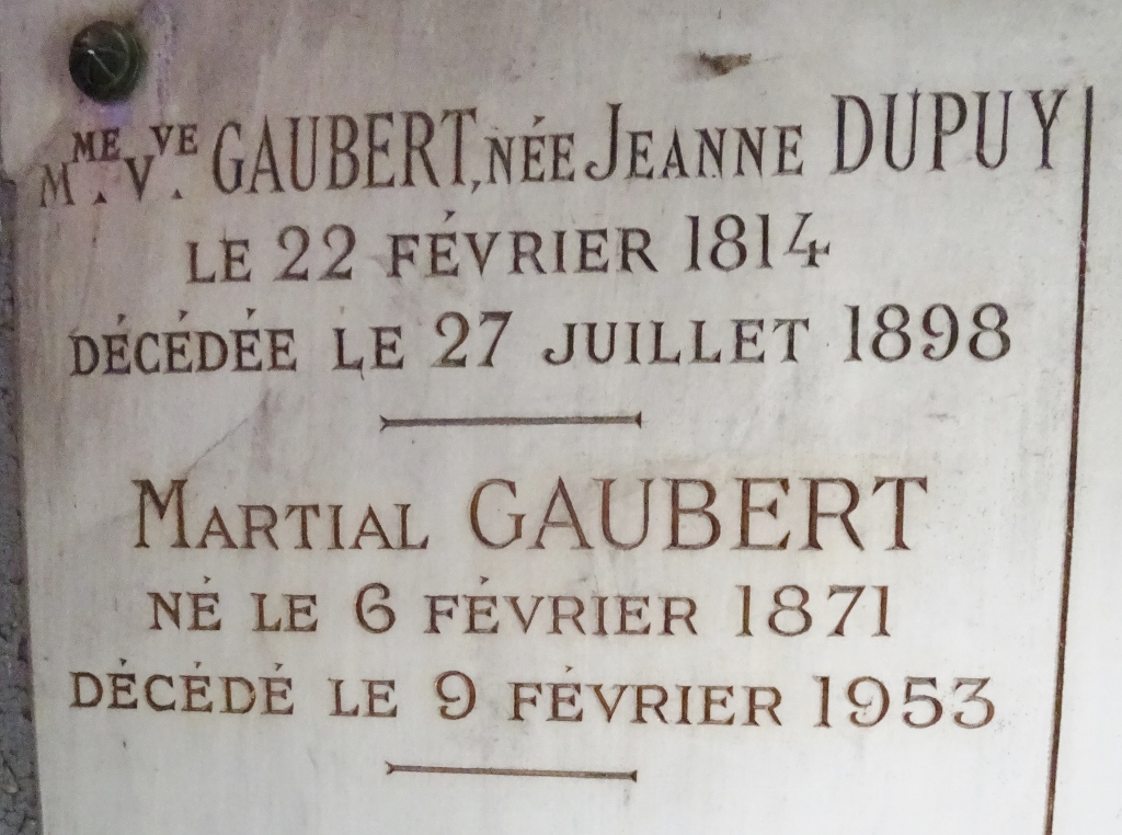 Cimetière du Père Lachaise - APPL - GAUBERT Léon Charles (1867-1894)
