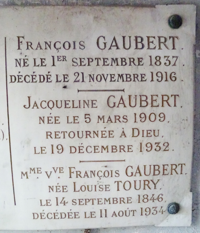 Cimetière du Père Lachaise - APPL - GAUBERT Léon Charles (1867-1894)