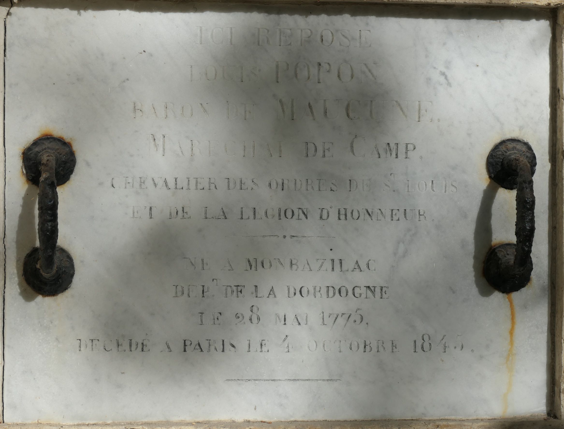 Cimetière du Père Lachaise - APPL - POPON de MAUCUNE Louis, baron (1775 ...