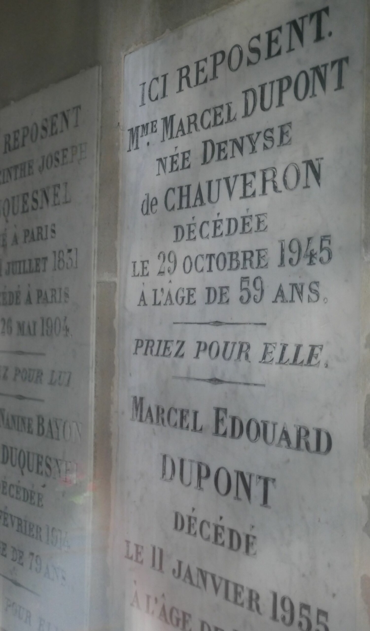 Cimetière du Père Lachaise - APPL - DUPONT Maurice (1847-1899)