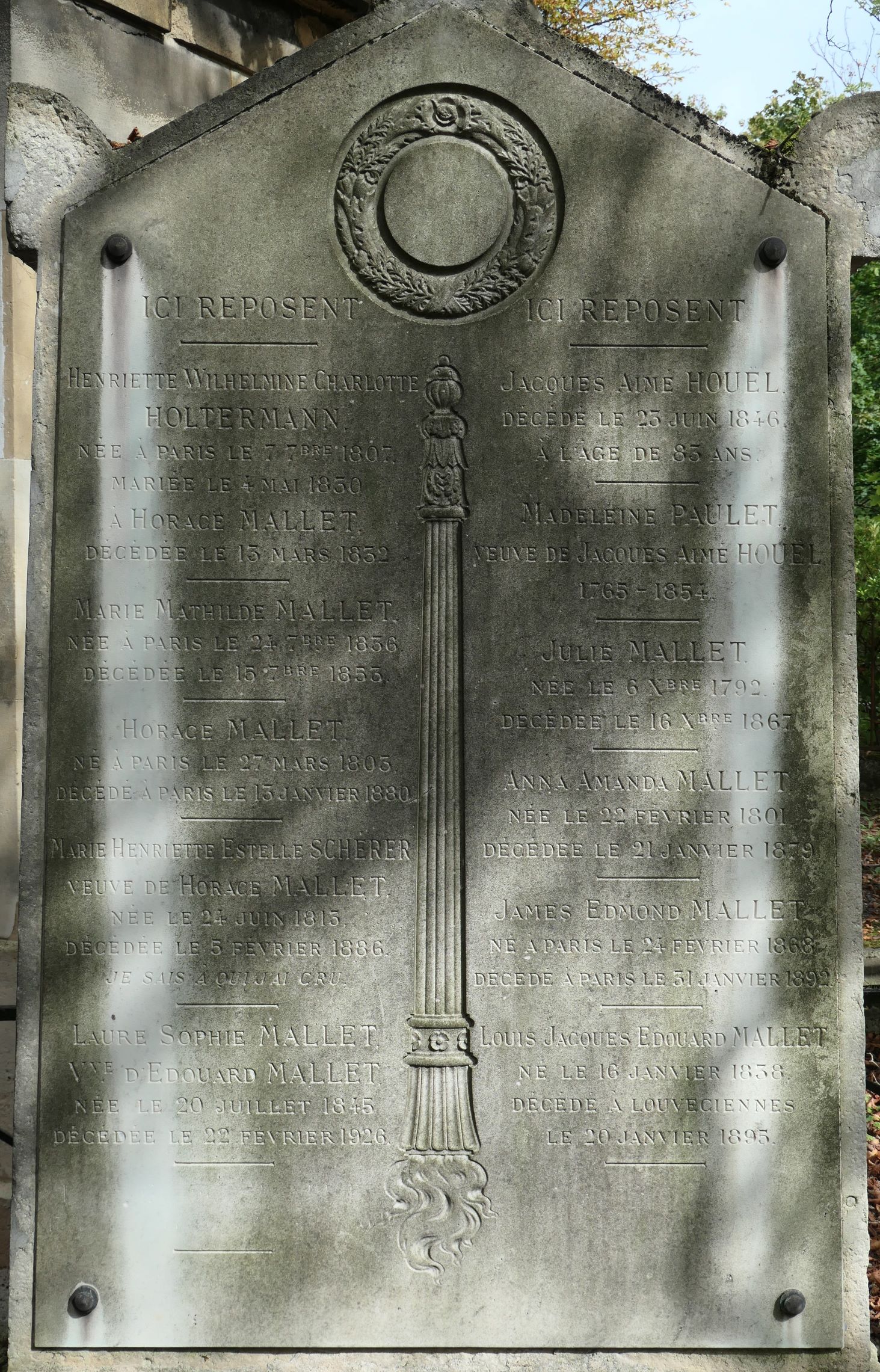 Cimetière du Père Lachaise - APPL - MALLET de CHALMASSY Adolphe Jacques ...