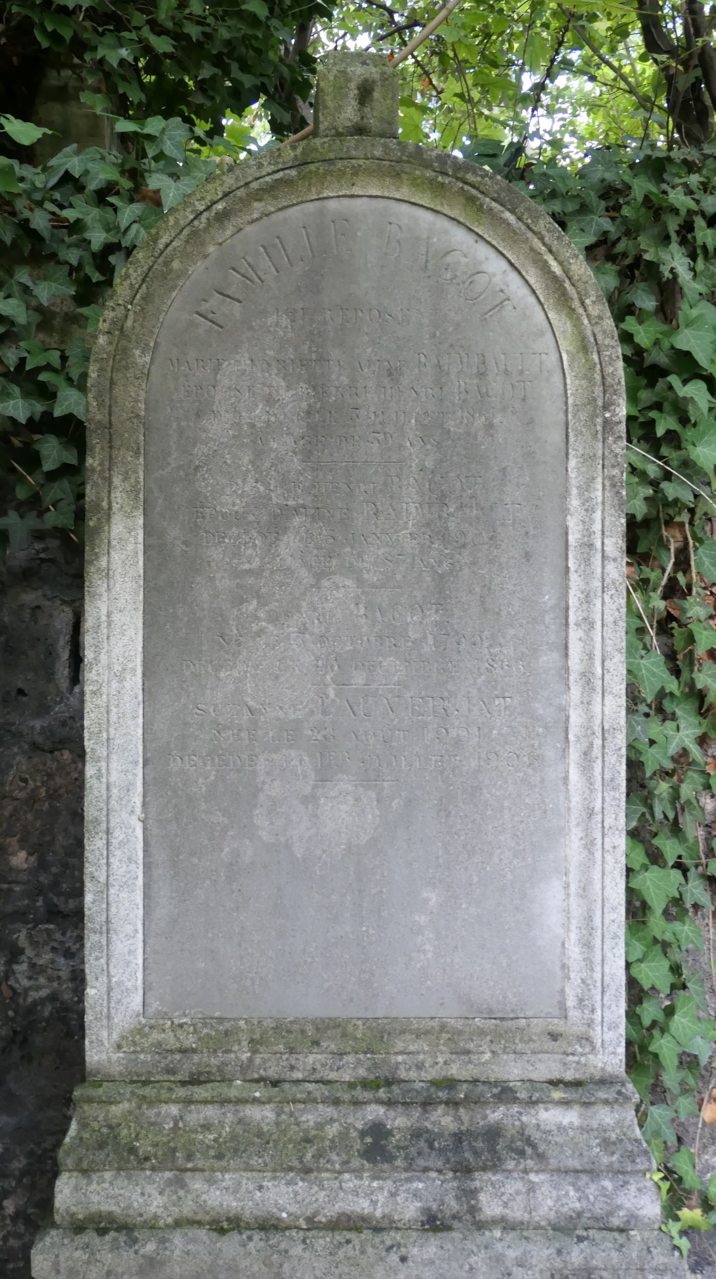 Cimetière du Père Lachaise - APPL - BACOT Pierre Henri (1816-1904)