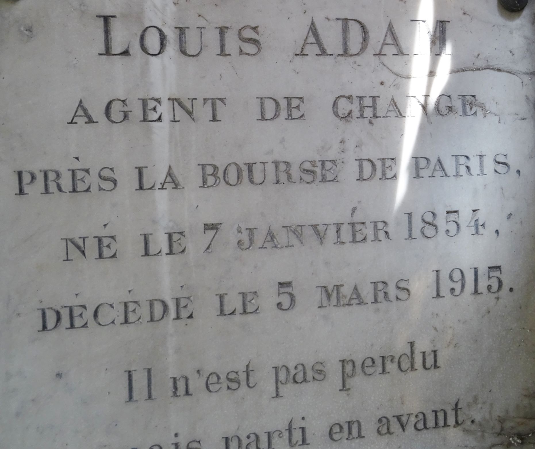 Cimetière du Père Lachaise - APPL - ADAM Louis (1854-1915)