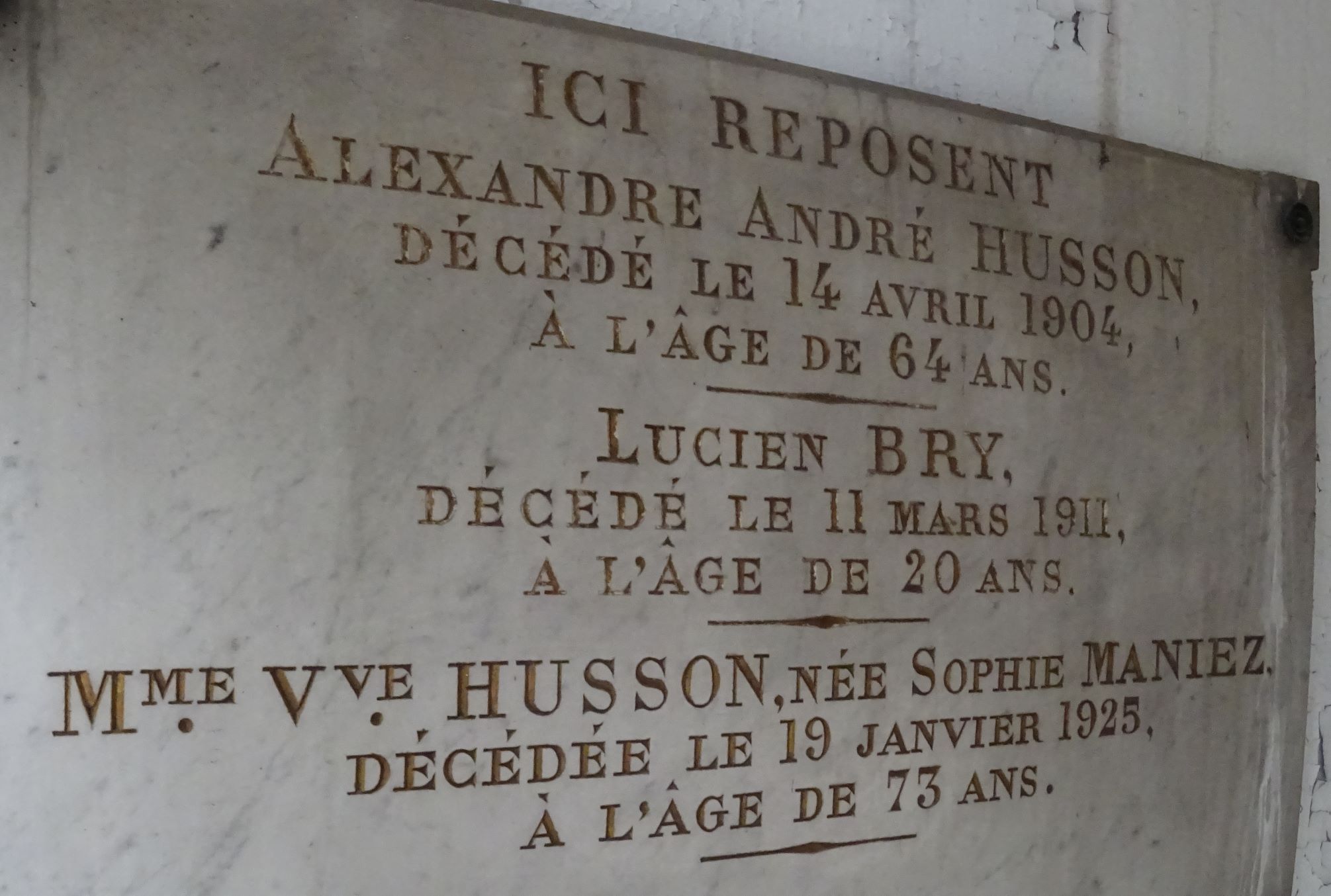 Cimetière du Père Lachaise - APPL - HUSSON Alexandre André (1840-1904)