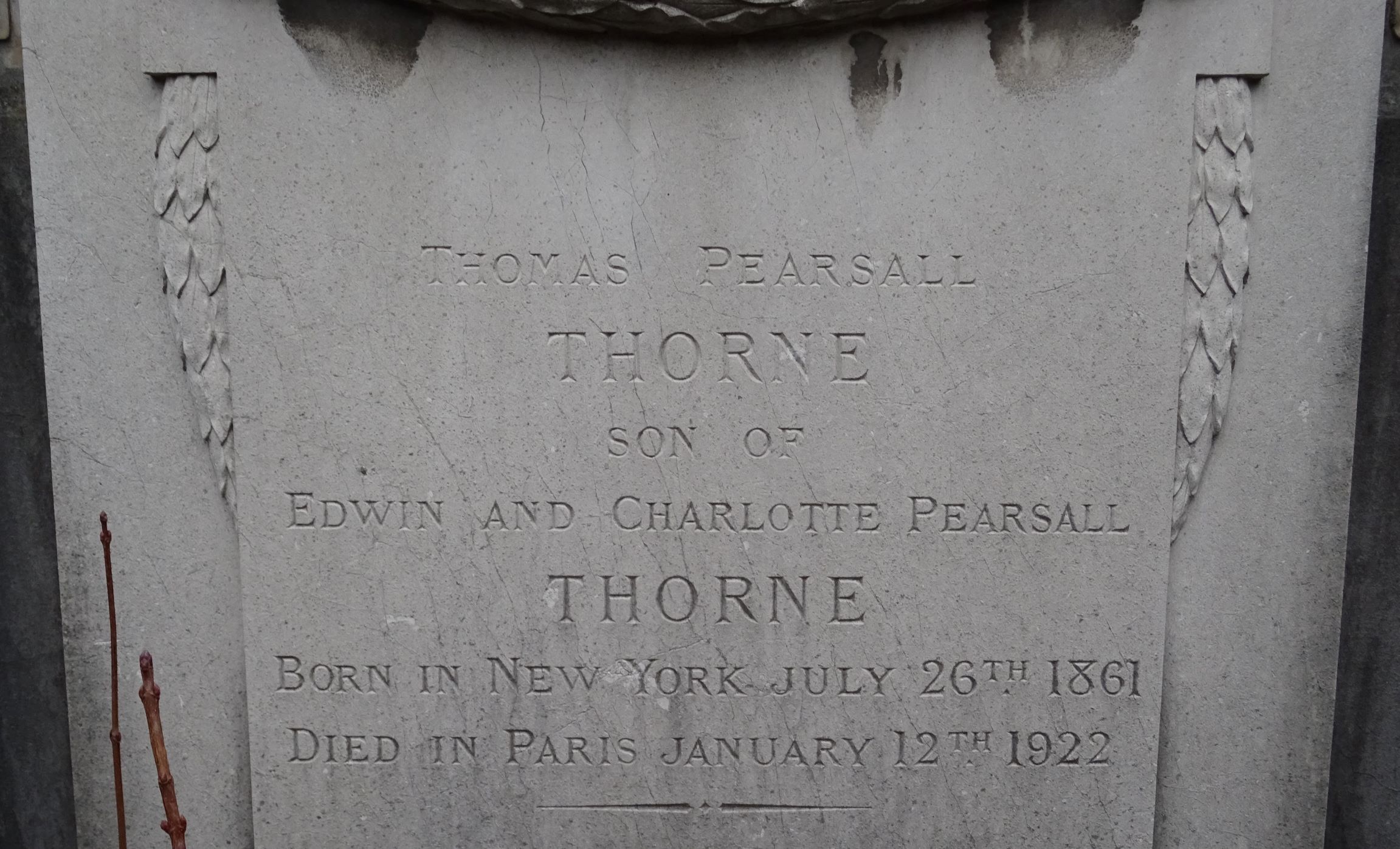 Cimetière du Père Lachaise - APPL - THORNE Thomas Pearsall (1861-1922)