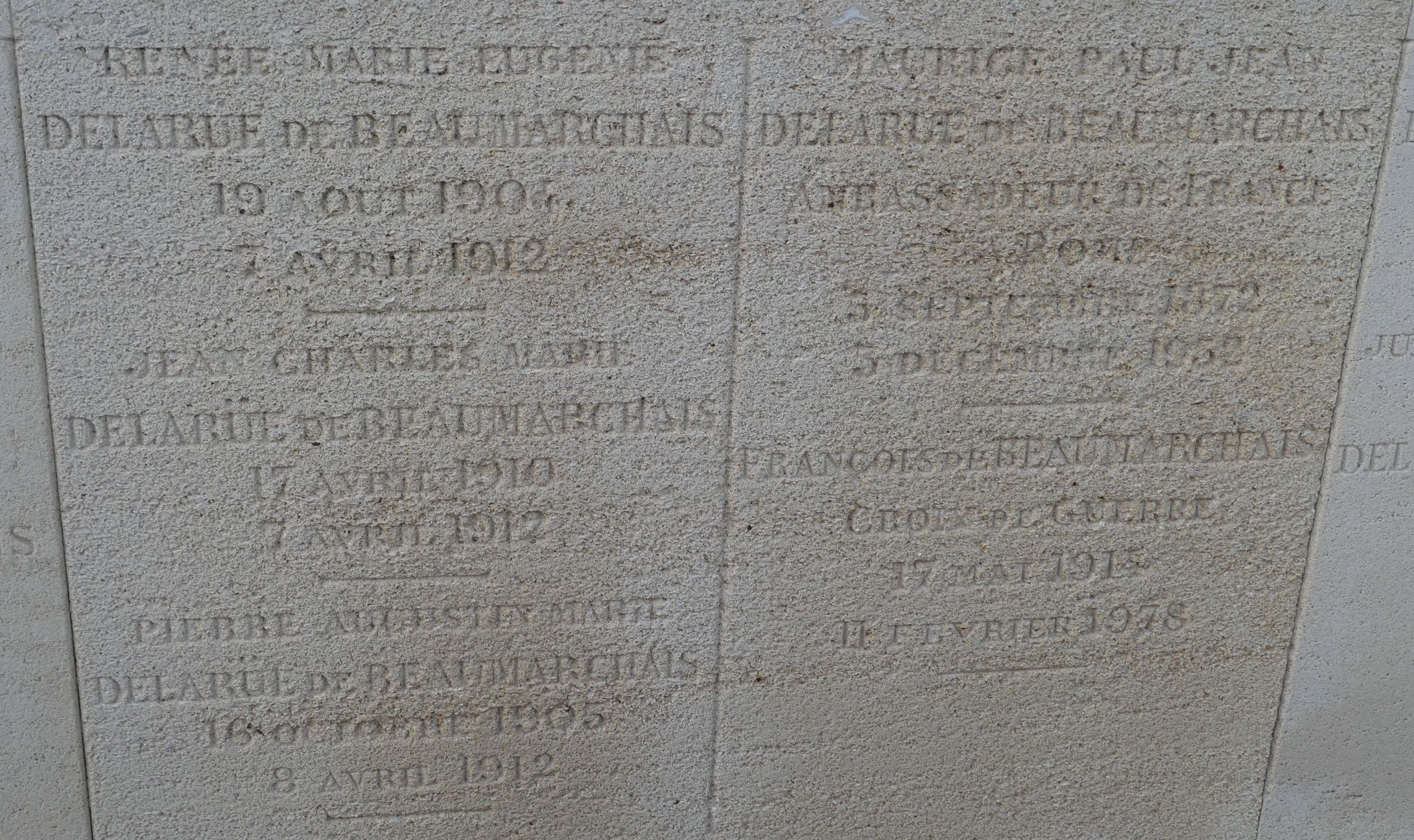 Cimetière du Père Lachaise - APPL - DELARUE de BEAUMARCHAIS Maurice ...