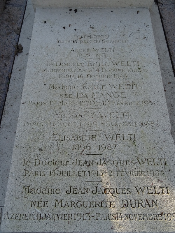 Cimetière du Père Lachaise - APPL - WELTI Jean-Jacques (1913-1988)